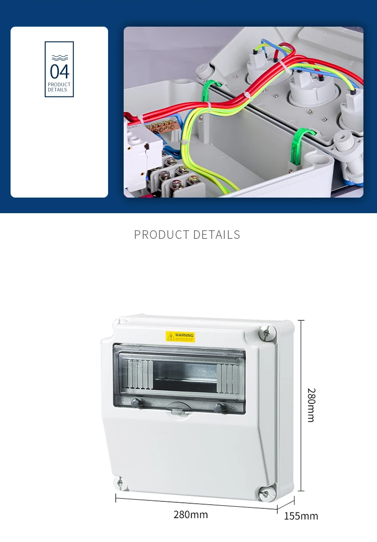 Outdoor Power Distribution Box Plastic Waterproof Industrial Outlet Box ...