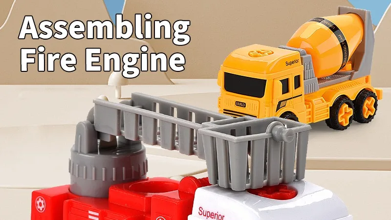 Kids Toys 2022 Construction Toy Mini Disassembled Fire Engine Truck And ...