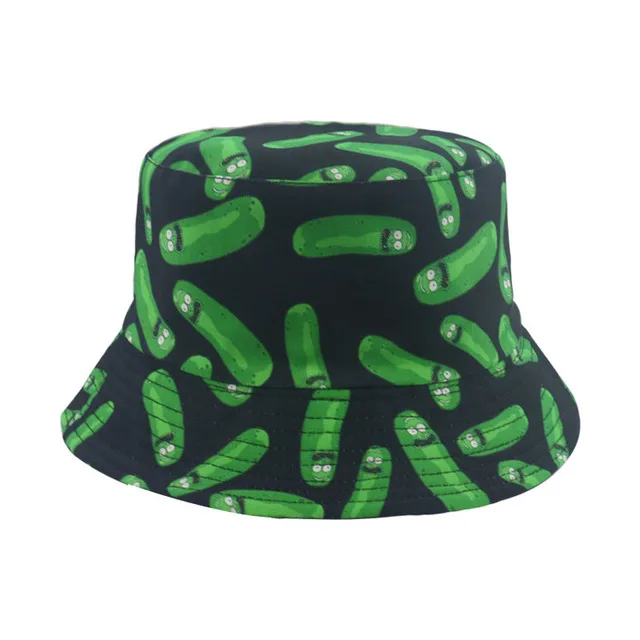 Pickle Rick Cotton Bucket Hat Unisex Packable Anime Bucket Hat Sun ...