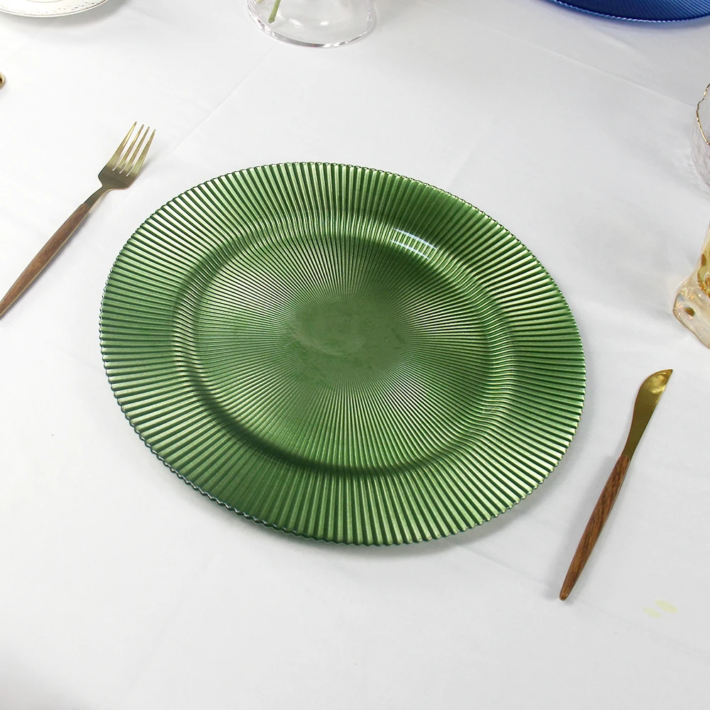 Wholesale Green Glass Charger Plates - Elegant & Durable