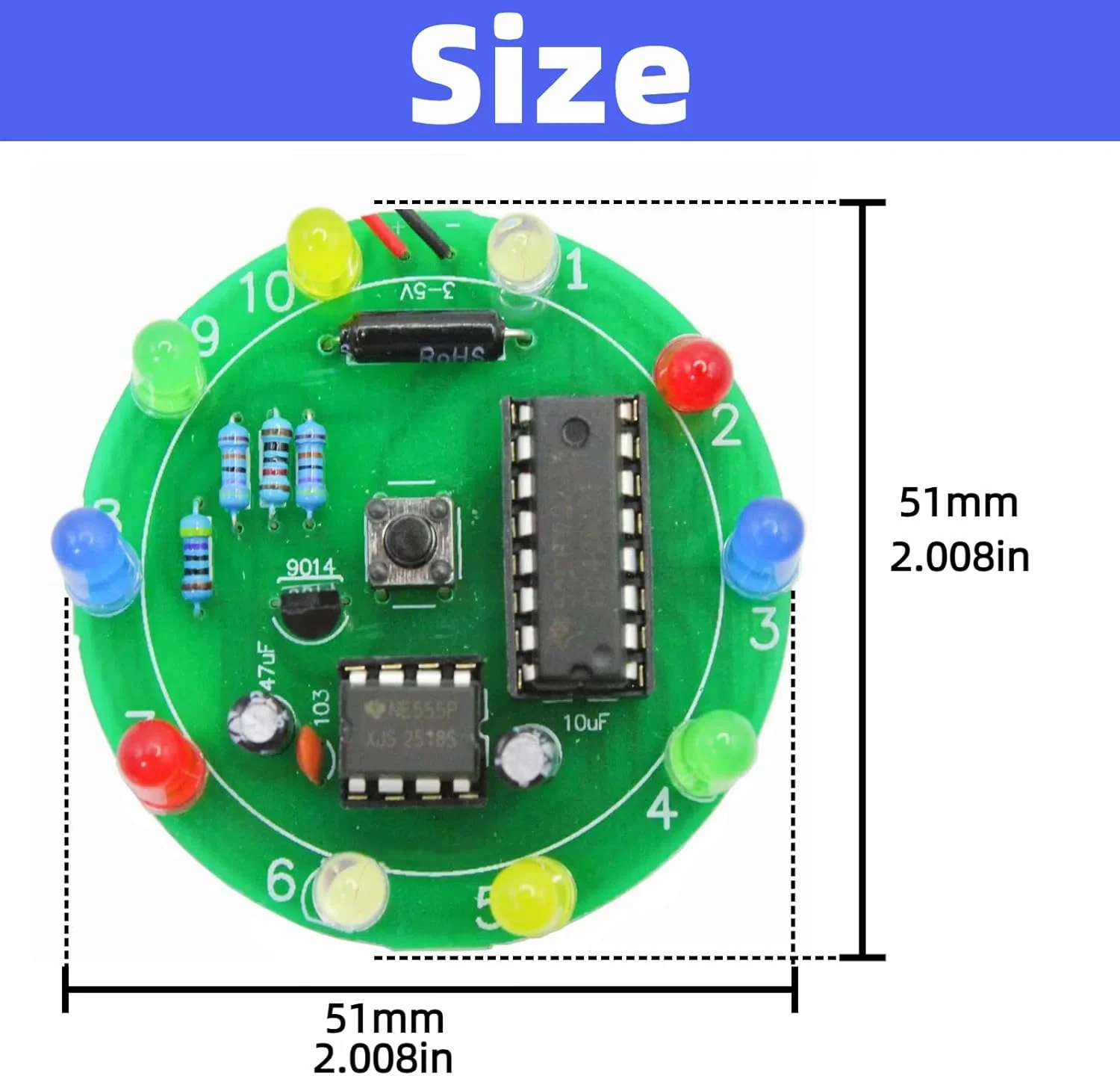 Beginner-Friendly DIY Electronic Modules Kits Lucky Wheel LED Light ...