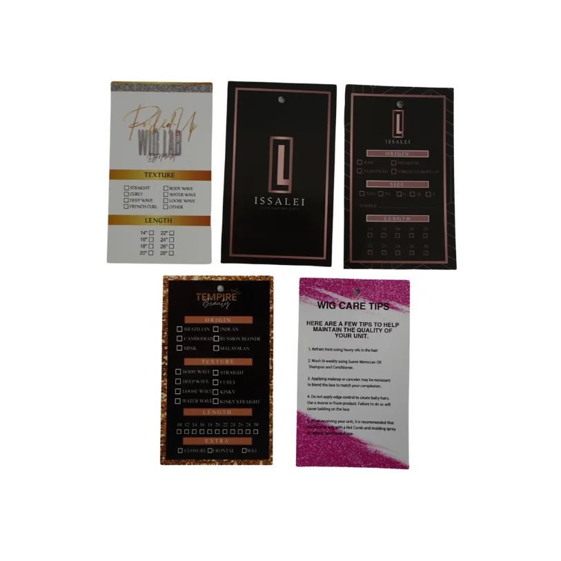 Luxury Woven Label Custom Logo Wig Tags Glitter Name Hair Tags And ...