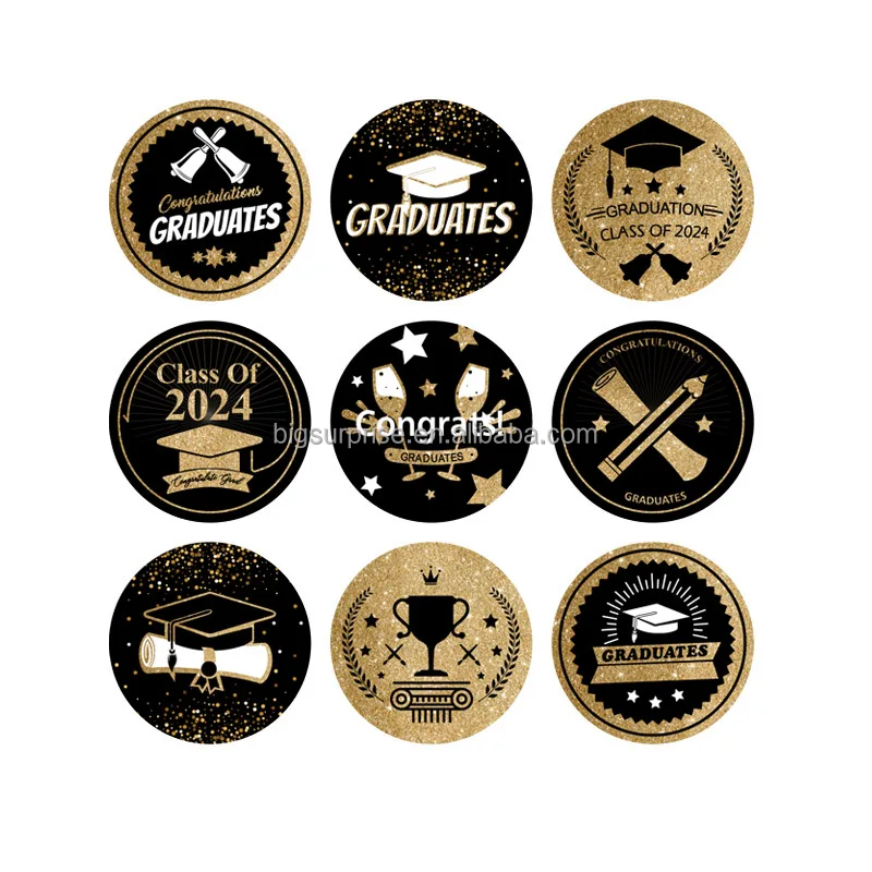 Graduation Circle Sticker Class Of 2024 Graduation Gift Tag Sticker ...