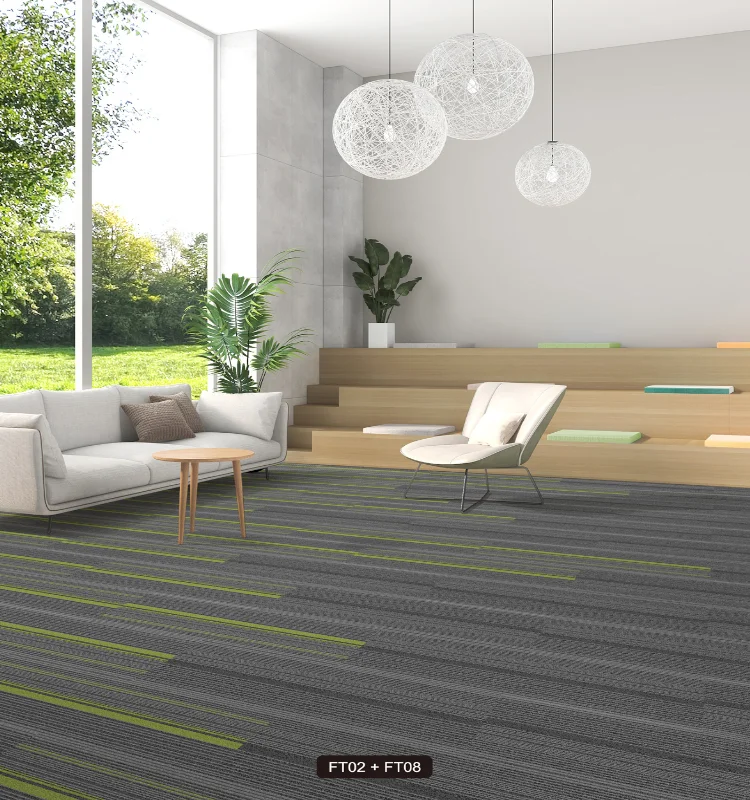Modern Linear Office Carpet Tiles 25*100 - Durable & Stylish