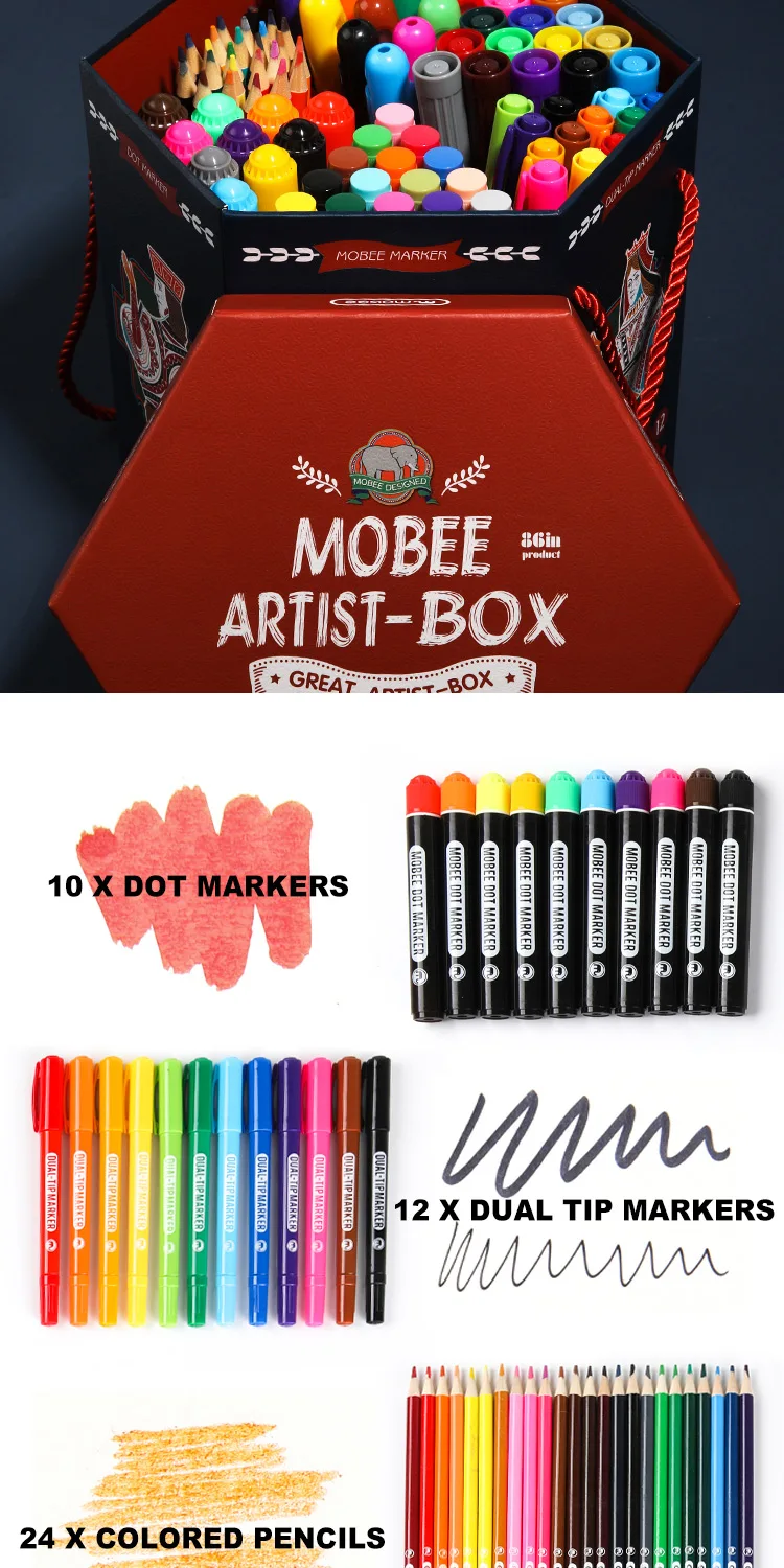 Gxin P019t7 Kit De Artes Display Box 86 Pieces Art Kit For Artists Gift ...