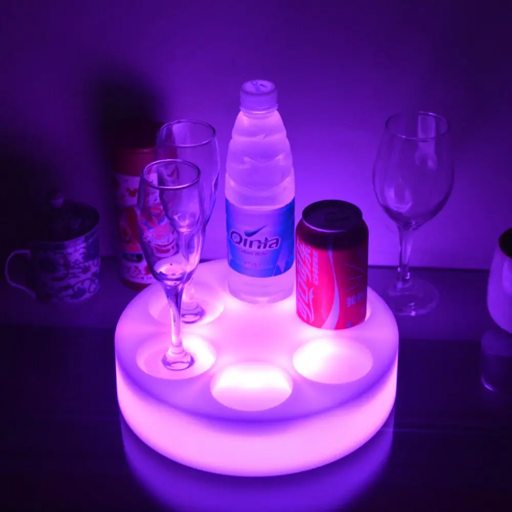 Super Bright Light Up Round Shape Led Wine Serving Tray - Buy Led ...