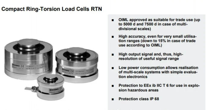 Schenck Ring-torsion Load Cell Rtn C3 4.7t Compact Weighing Sensor ...