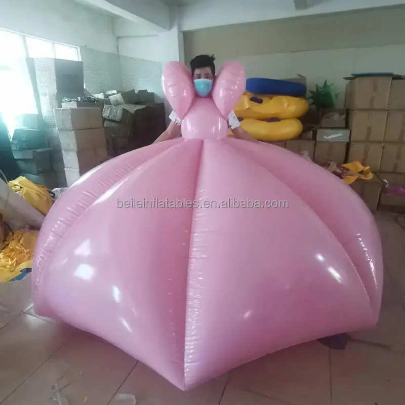 Beile Customized Durable Pink PVC Inflatable Princess Dress for Party