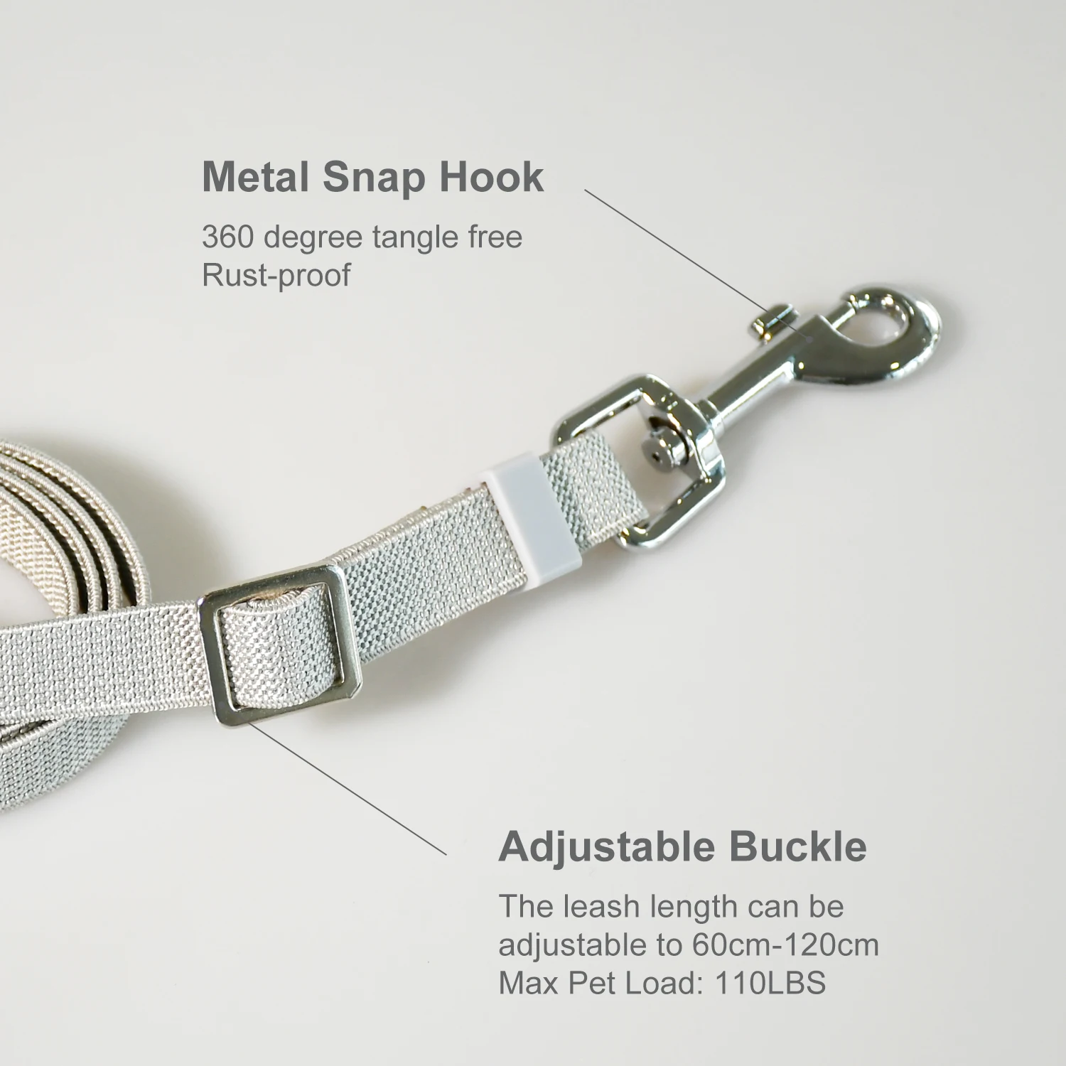 Custom LED Elastic Nylon Dog Lead with Poop Bag Holder