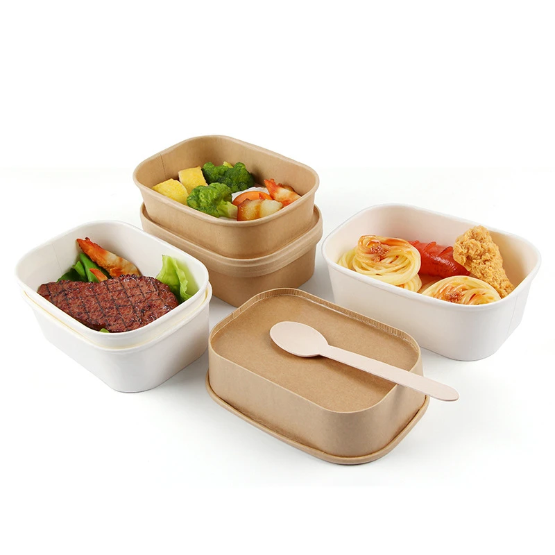 JIEHUI Flat Base Square Food Packaging - Disposable Paper Trays
