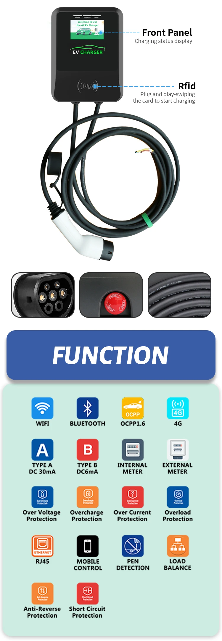 Ac Wallbox Ev Charger 11kw/ Ocpp Ev Charging Station - Buy Wallbox,Ev ...