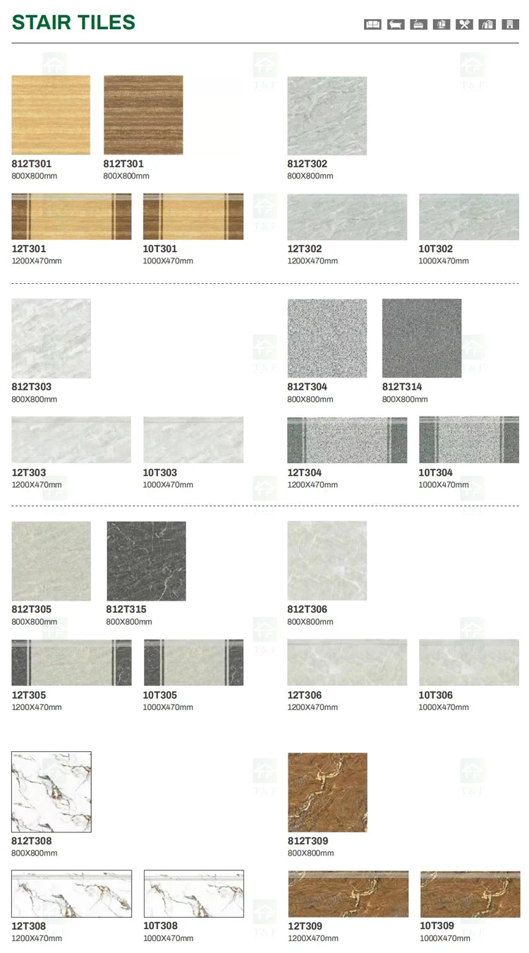 Non-slip Marble Stairs Step Tiles - Modern Porcelain Design