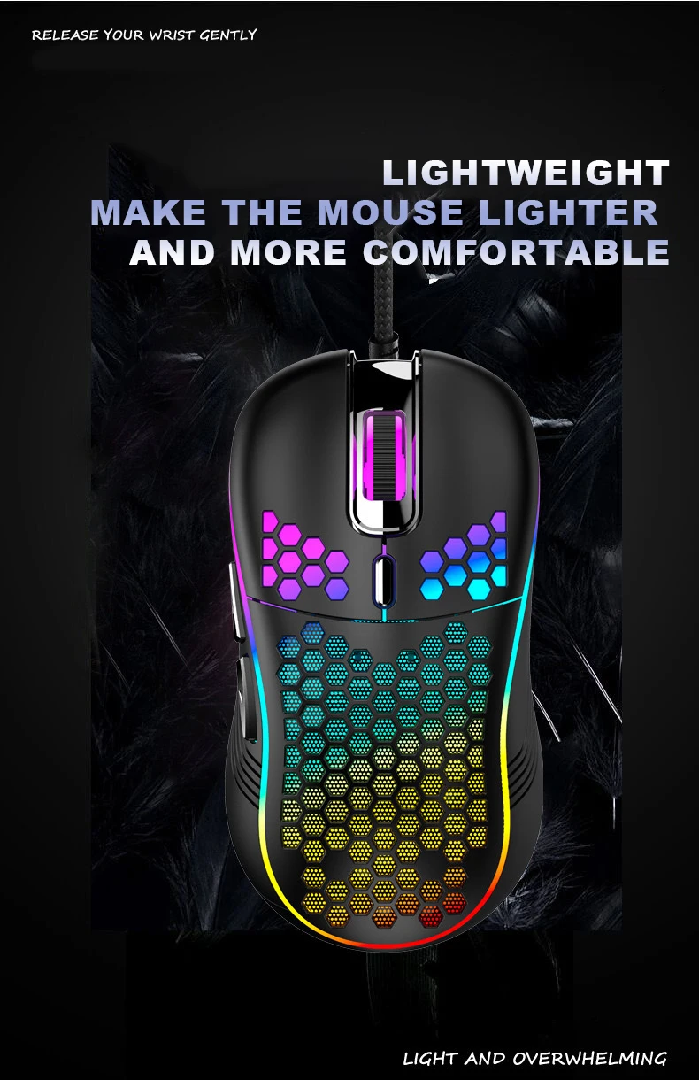 Wholesale Optical Wired Led Gaming Mouse Lightweight Beehive Profession ...