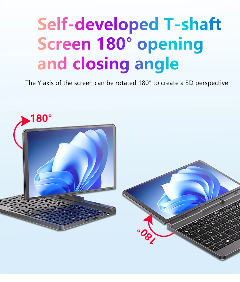 8-inch Pocket Laptop with IPS Touch Screen Keyboard Mouse Mobile ...