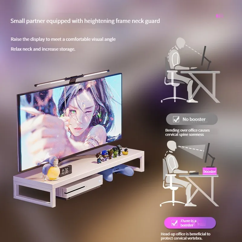 K Shaped Large Desktop Gaming Desk White Simple Home Work Learning ...