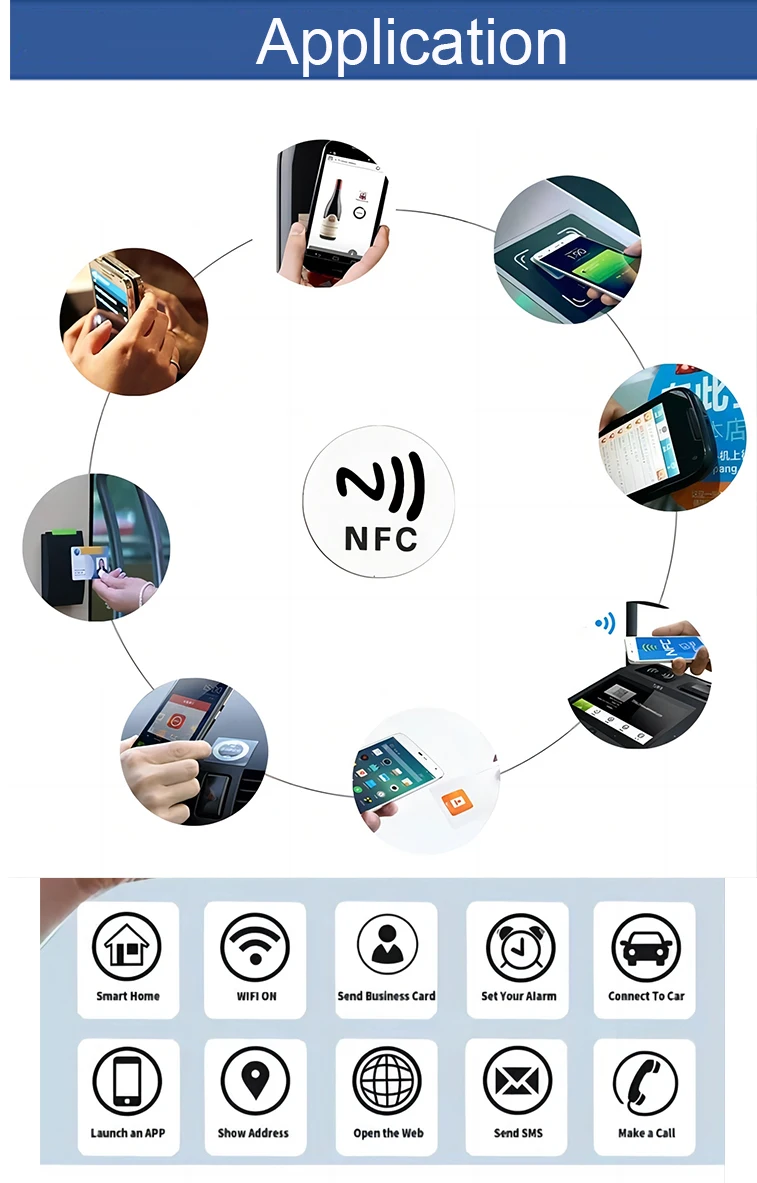 Free Sample Printable Programmable Round square NFC Anti Metal Tag ...