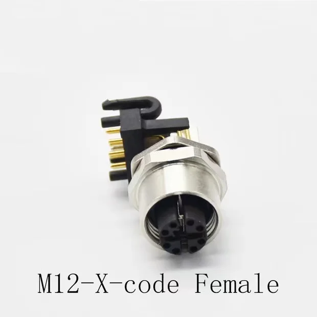 M12 Connector 8 Pins X Code Female Panel Receptacle