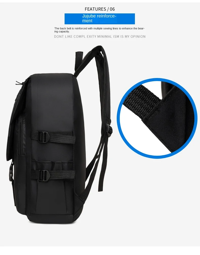 Trendy Backpack 2023Couple Large Capacity Back Pack Women Men Black ...