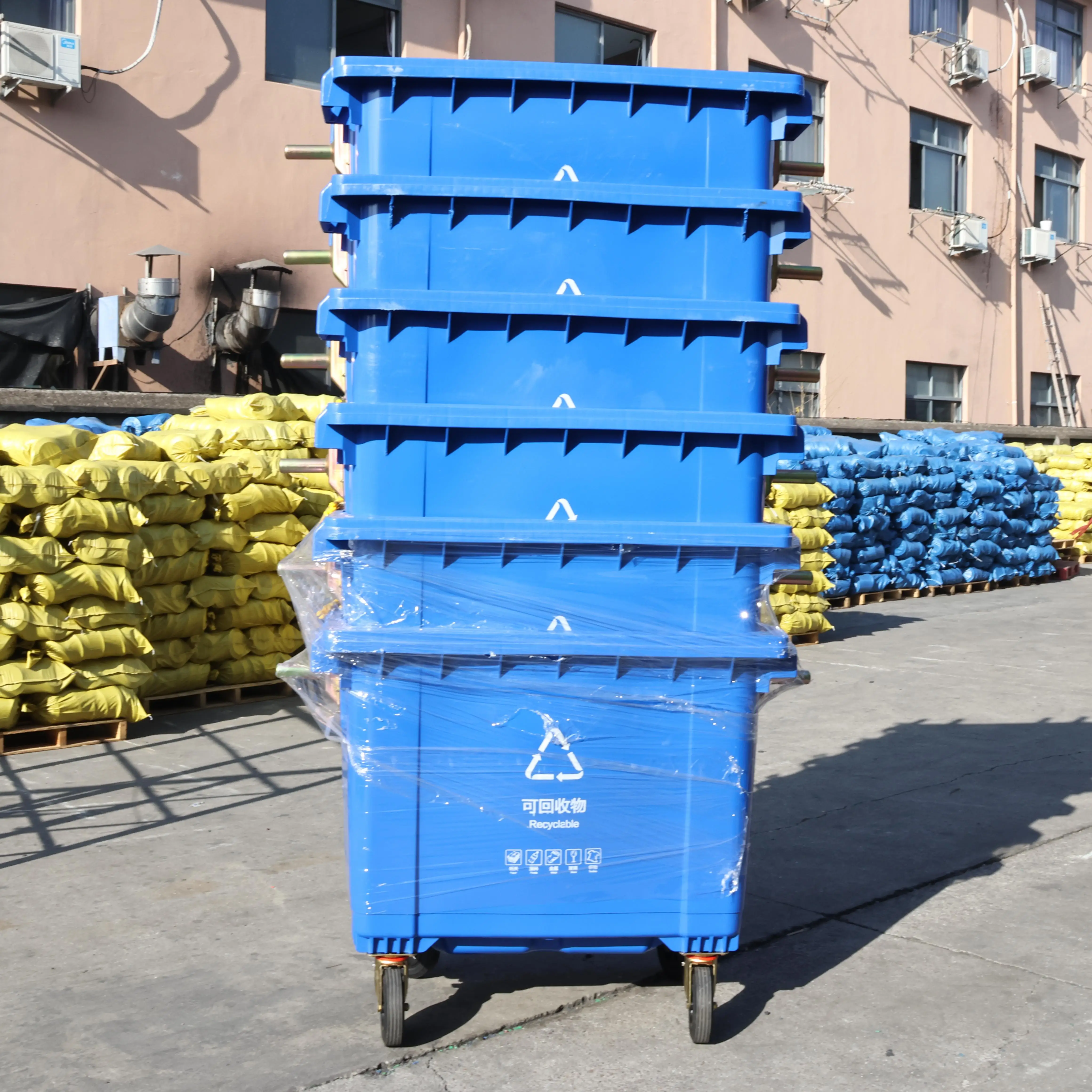 Wholesale 660 Liter Plastic Waste Bins Dustbin En840 660l Industrial ...