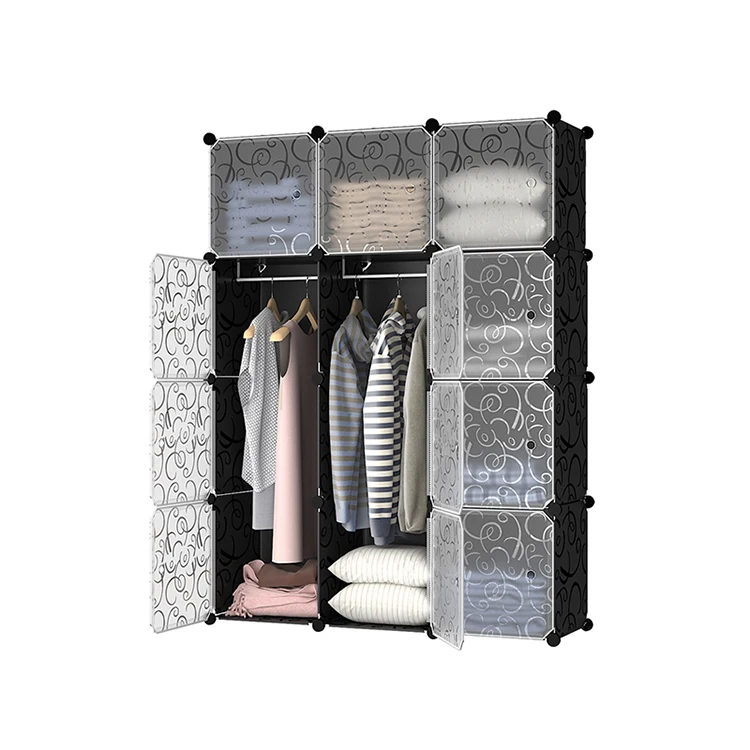 Portable Plastic Wardrobe Closet Modular Clothes Storage Cabinet ...