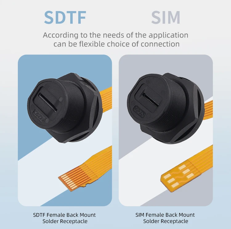 SIM TF Waterproof Connector - Reliable Back Mounted Socket