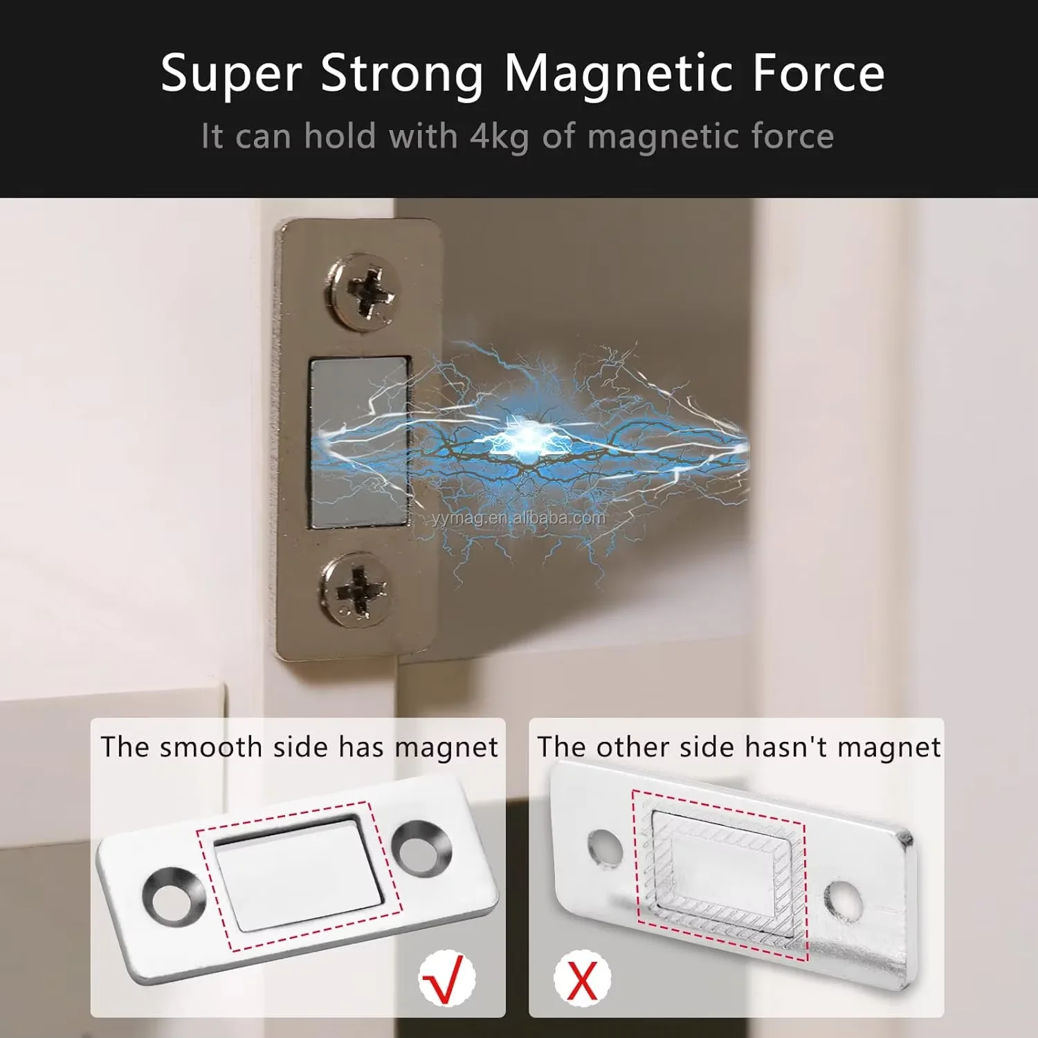 Sliding Magnetic Door Catches Closers Concealed Cupboard Cabinet Magnet ...