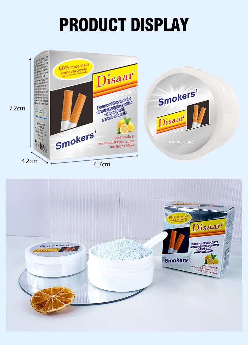 Disaar Brightening Tooth Powder for Smokers - Effectively Remove ...