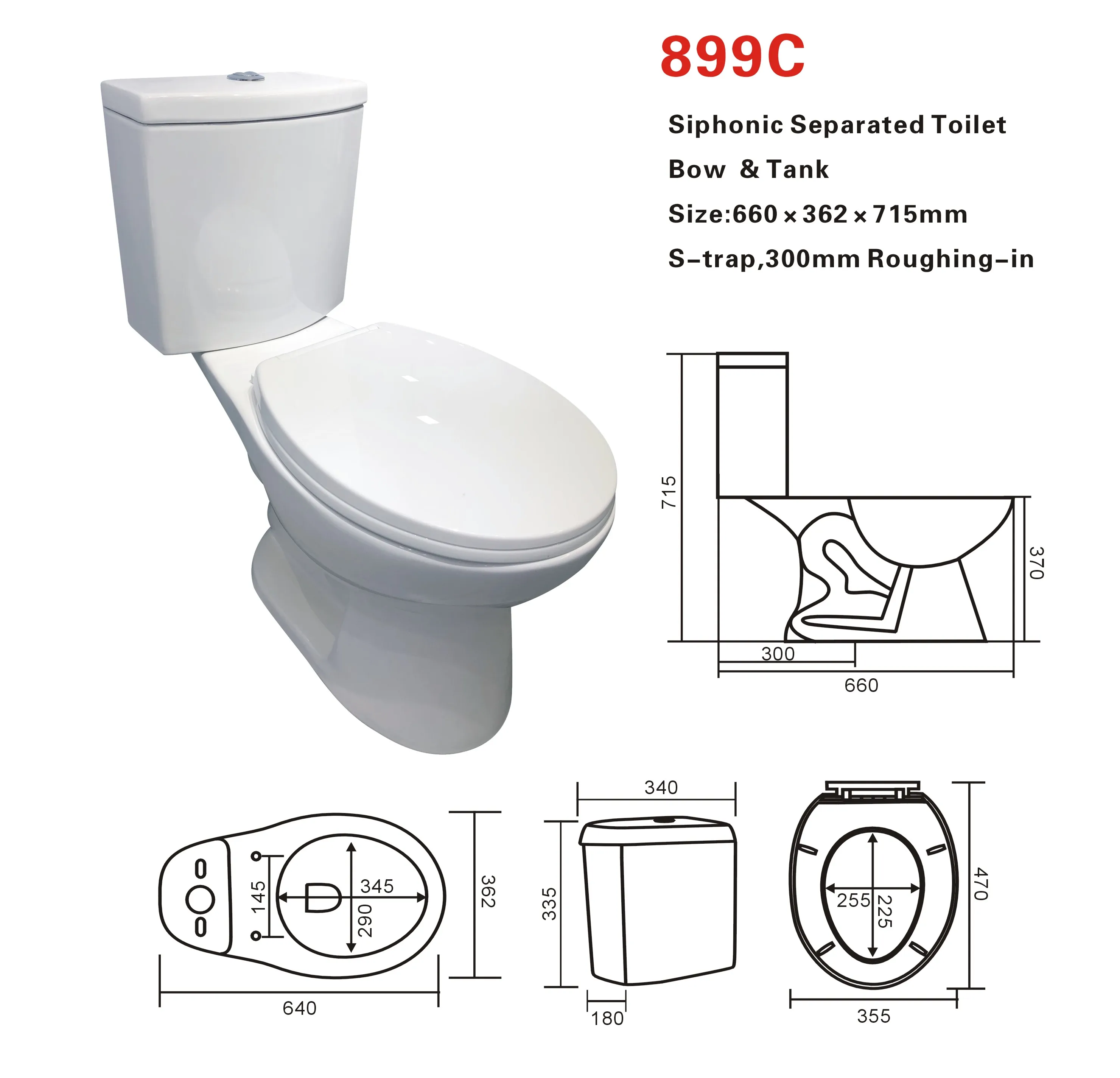 White Two-piece Flush Toilet Washbasin Set Apartment Guesthouse Split ...