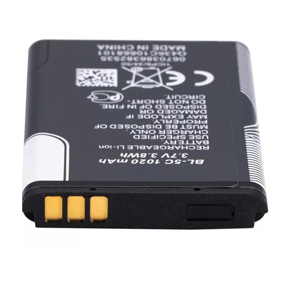 1020mah Bl-5c Bl5c Bl 5c Replacement Li-ion Lithium Battery 3.7v ...