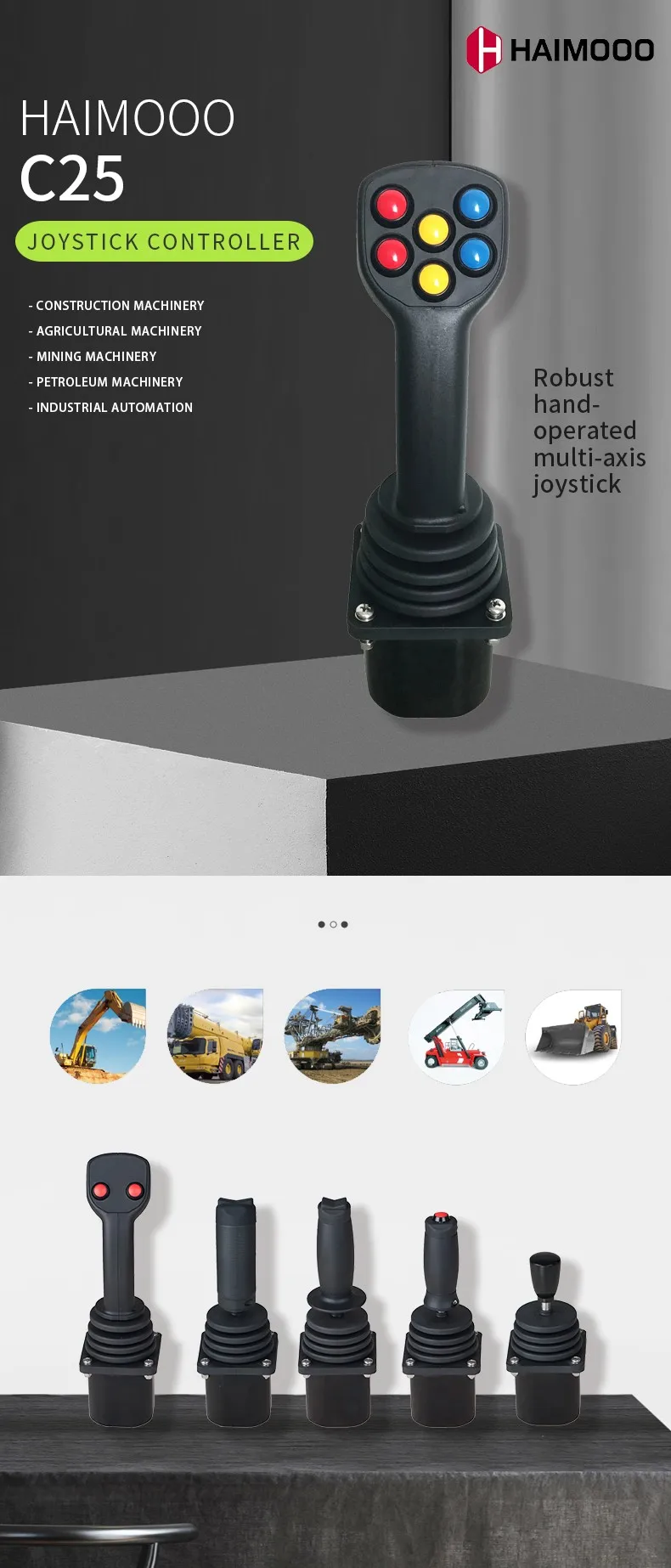 Industrial Waterproof Grip Handle Reach Stacker Joystick - Buy ...