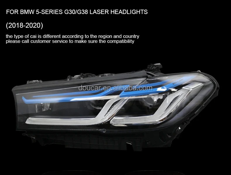 Doucar Bmw Head Lamps 5 Series 2018-2020 G30 G38 520i 525i 530i 528i M5 ...