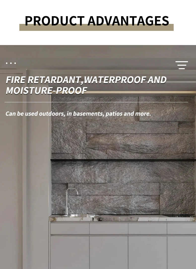 Outdoor Waterproof Pu Culture Stone 3d Decoration Pu Stone Wall Panel ...