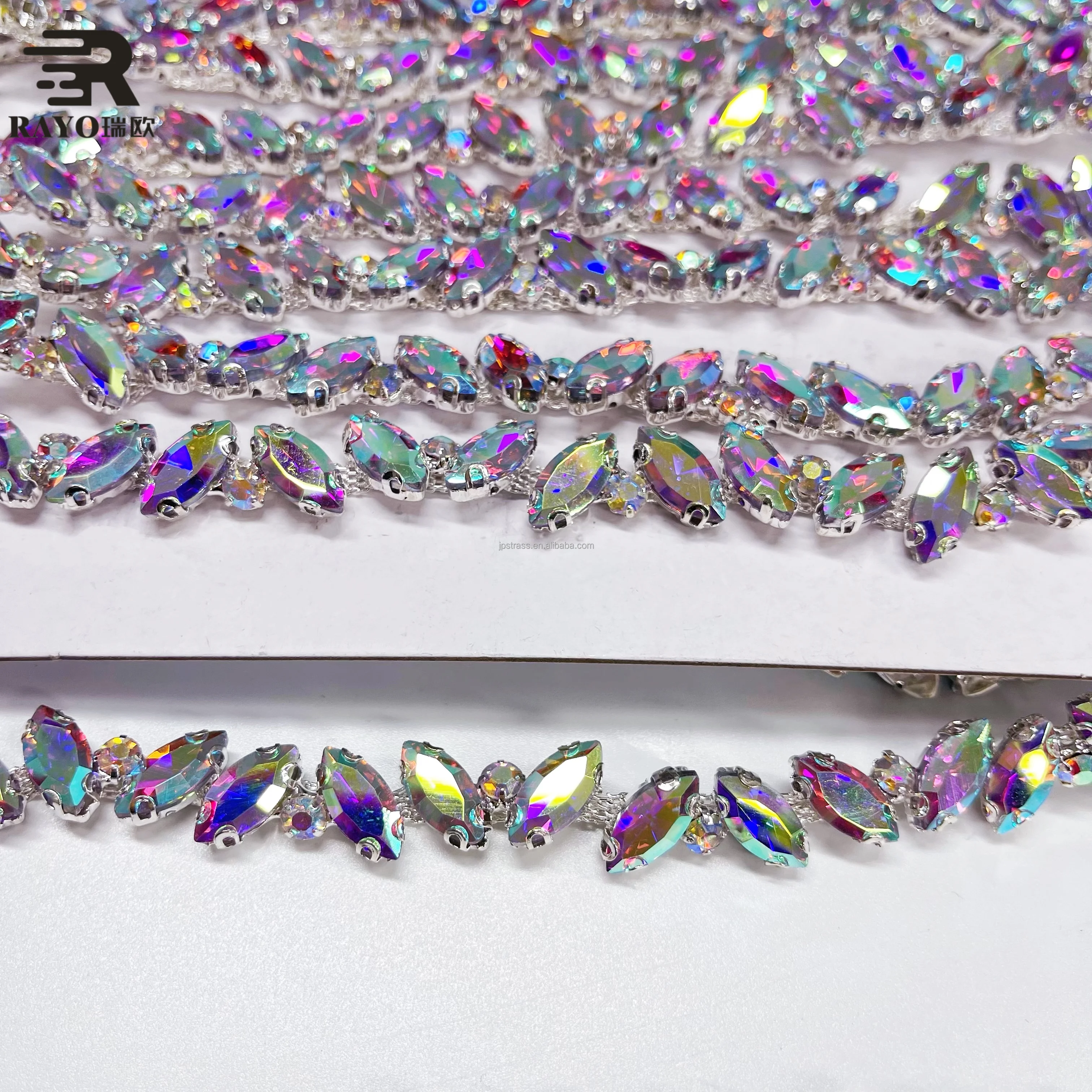 100 Yards Colorful Rhinestone Bling Chain Trimming Newly Design ...