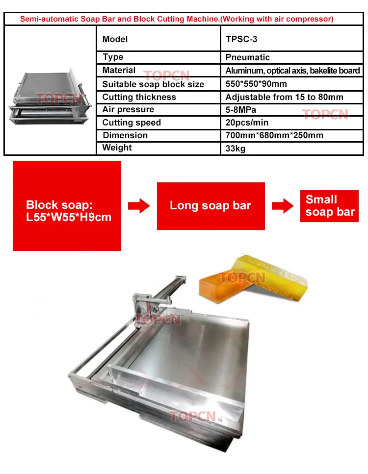 Automatic Big Block Glycerin Transparent Soap Slicing Machine
