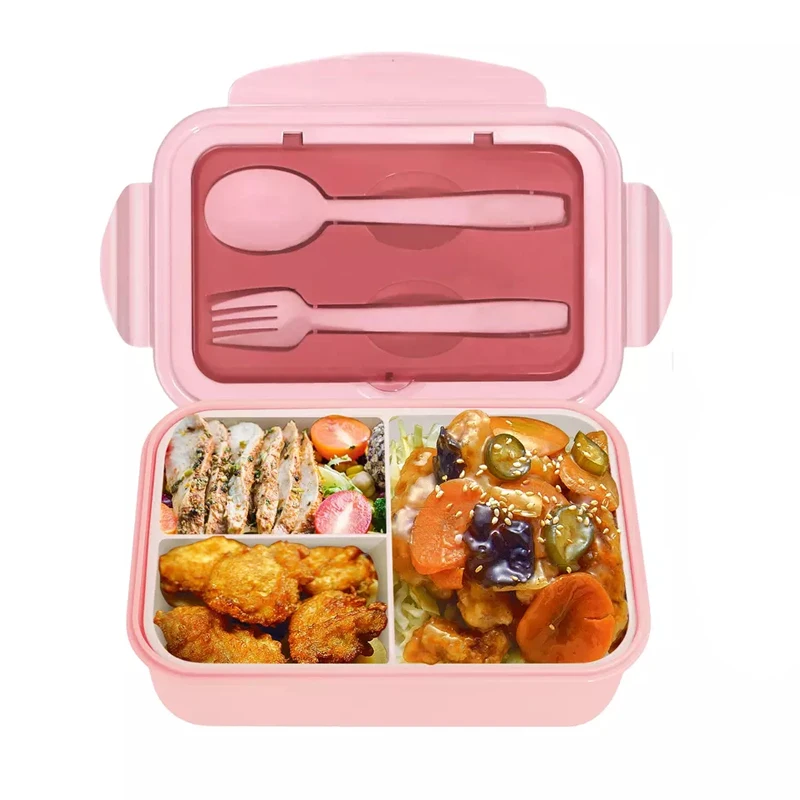 Wellfine Kids Divided Bento Lunch Box for Kids 3 Compartment Lunch ...