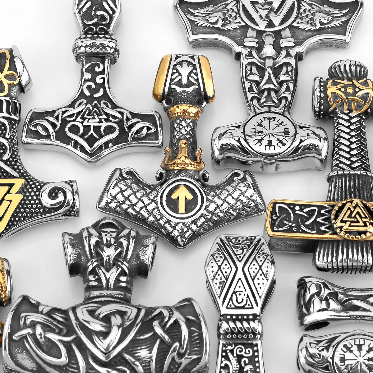 Nordic Viking Thor's Hammer Charm & Stainless Steel Casting Anchor ...