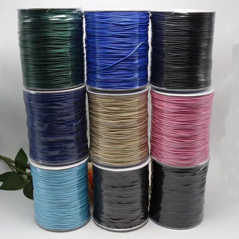 1 Mm And 1.5 Mm Black Cotton Waxed Cord Wax String Cords Waxed Jewelry ...