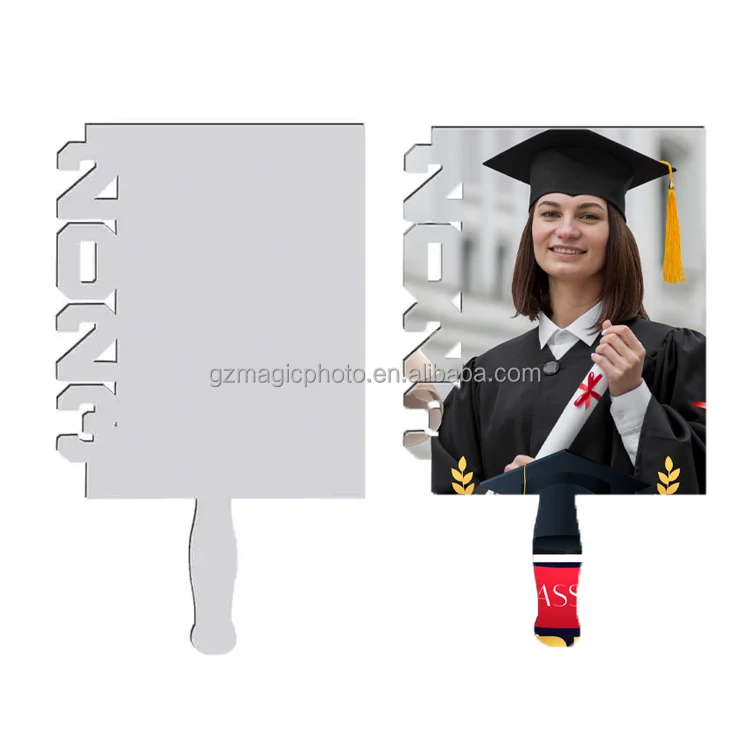 Custom Sublimation Blank White MDF Graduation Paddle Fan Grad Fan 2023 ...
