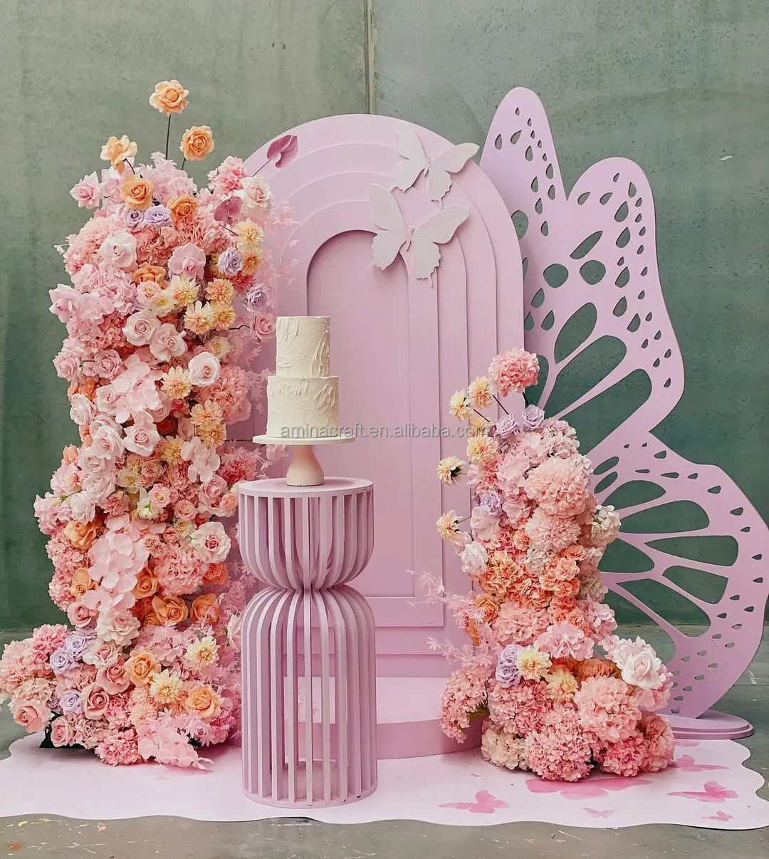 Amina Craft Acrylic Pillar Ripple Arch Plinth Pvc Ripple Backdrop For ...