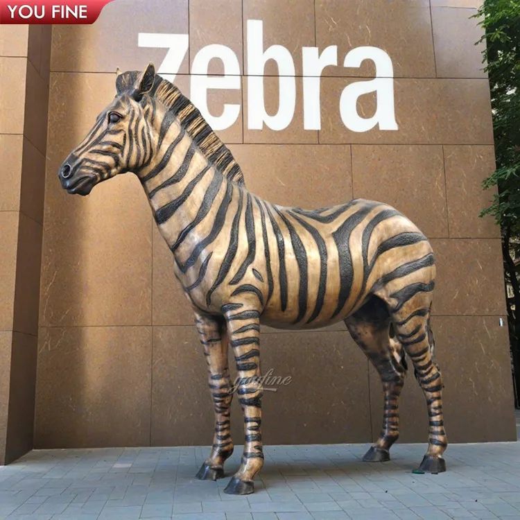 Outdoor Decoration Life Size Elegant Sculpture Casting Bronze Zebra Statue
