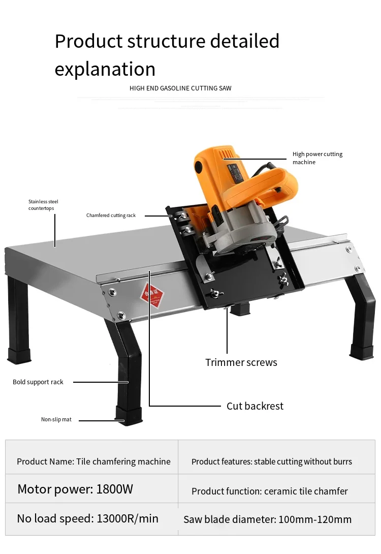 1800wportable Bevelo Tile Chamfering Machine Porcelain Ceramic Mitre ...
