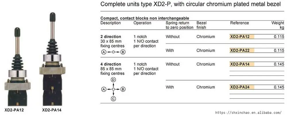 XD2PA24 Joystick Controller - 4 Position Industrial Control