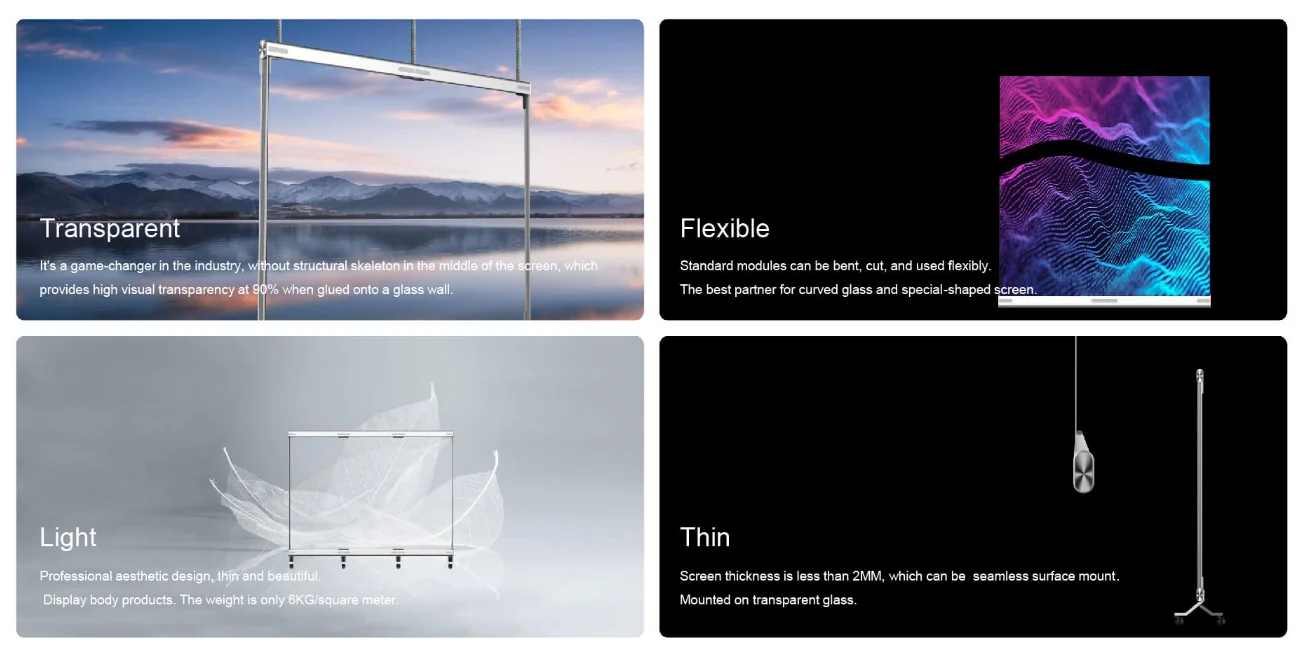Transparent LED Film for Glass - Customized Video Screen