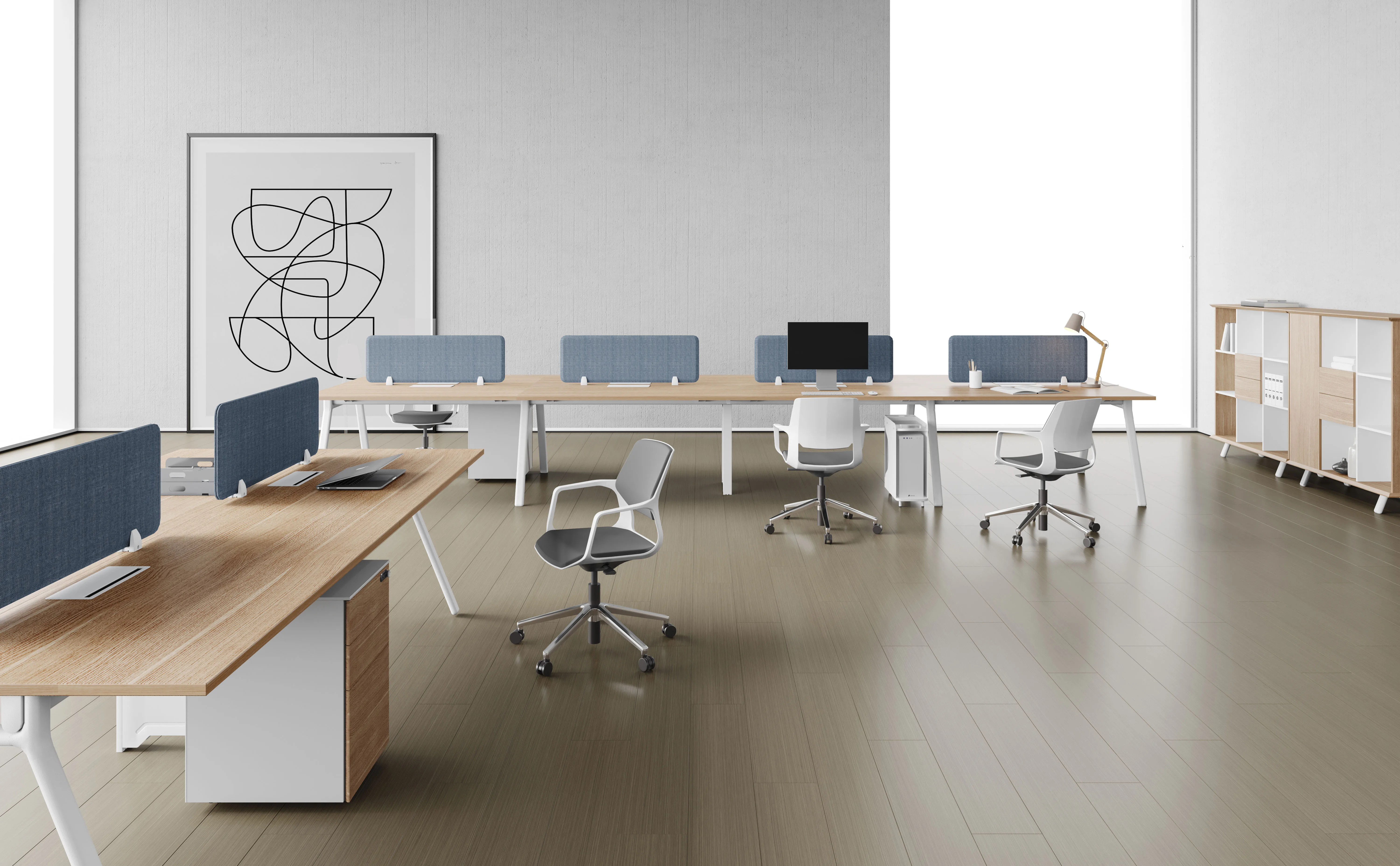 Office Cubicle Design Workstation Staff Desk 8-person Workstation With ...