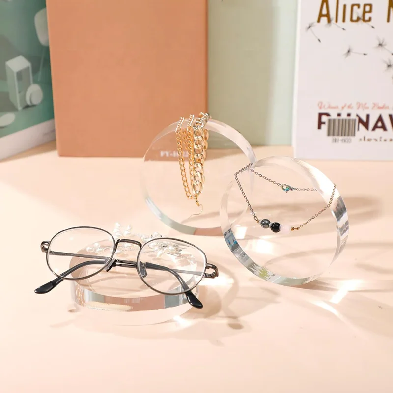 Clear Acrylic Cylinder Riser Block Display Trophy Base Acrylic Stand ...