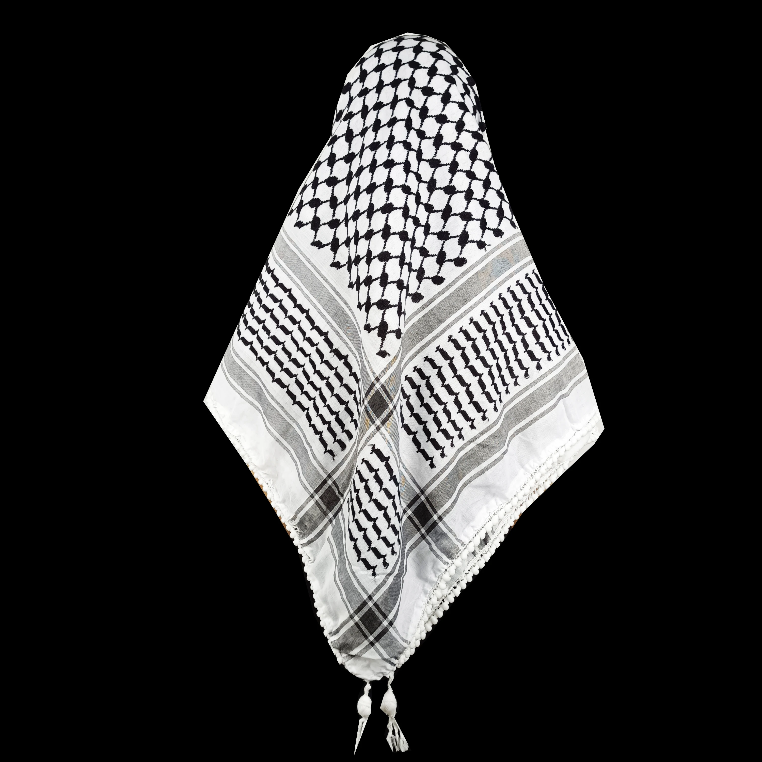 Men’s Shemagh Keffiyeh Scarf - Palestinian Yaser Arafat Style Black and ...