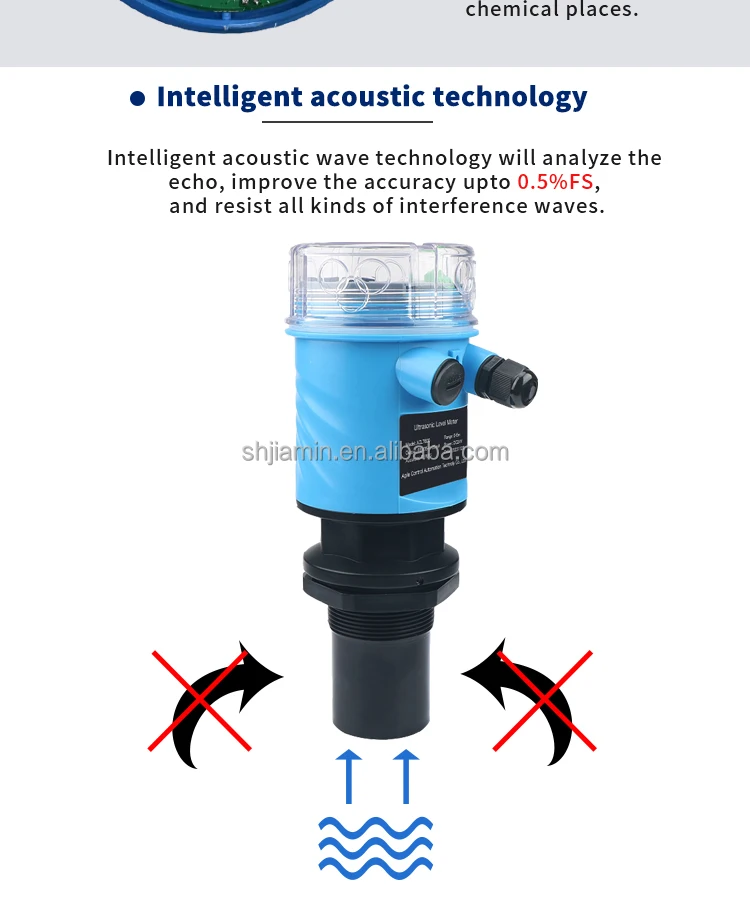 Ultrasonic Liquid Water Level Sensor Meter 5m 10m 4-20ma Rs485 ...