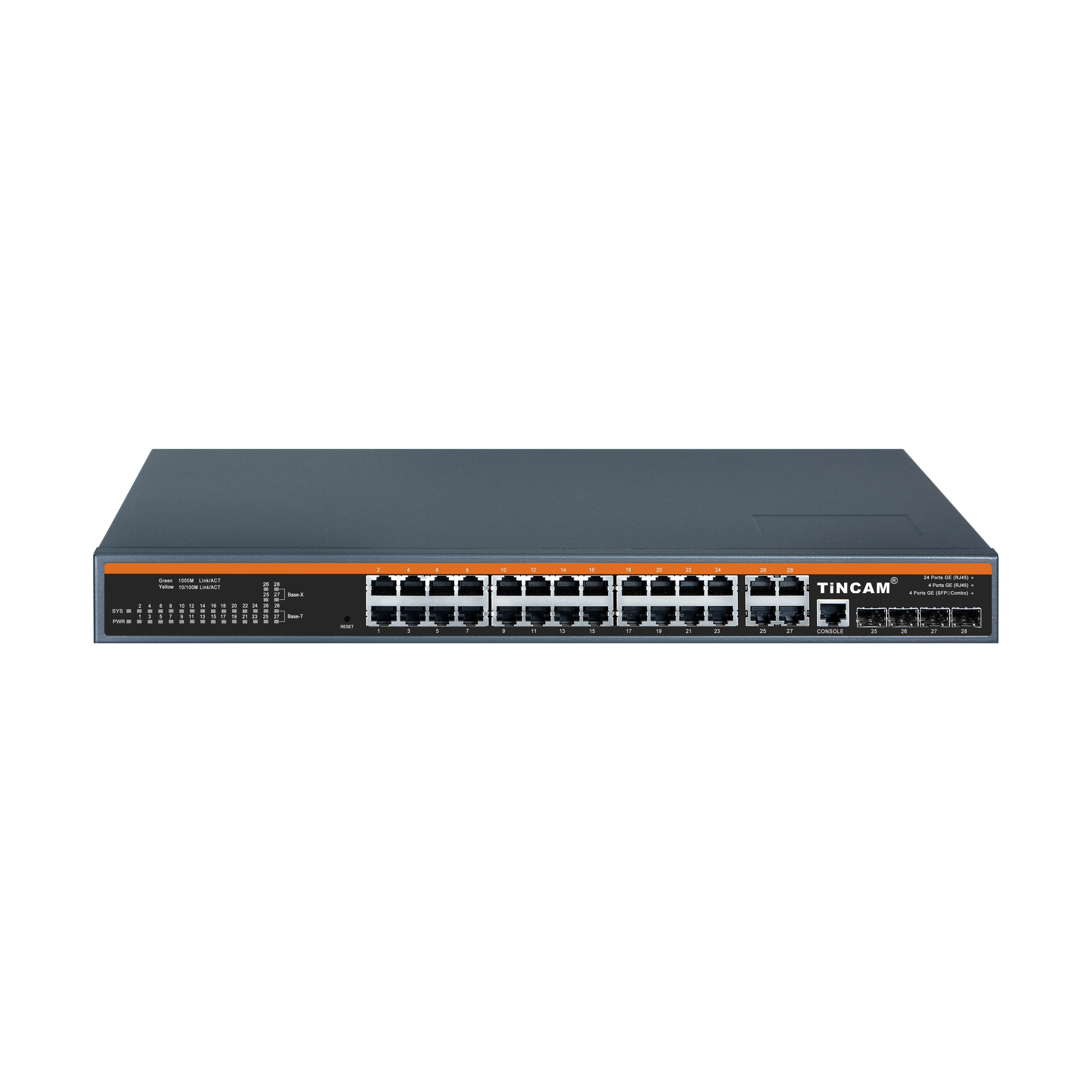 Tincam Aggregation Ethernet Switch Gigabit 24*rj45+4*combo+4*sfp Slots ...