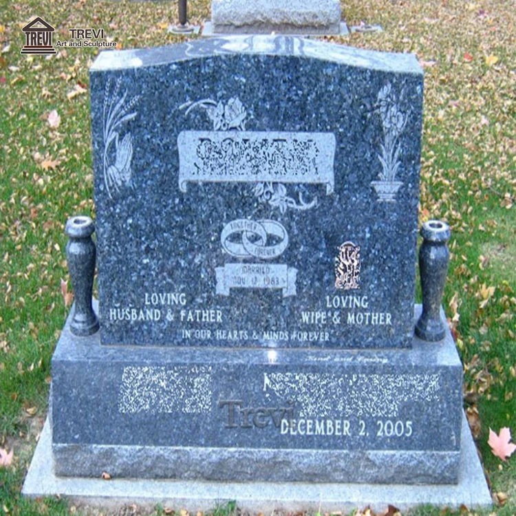 Factory Price Bahama Blue Granite Monument Tombstone Cemetery Headstone ...