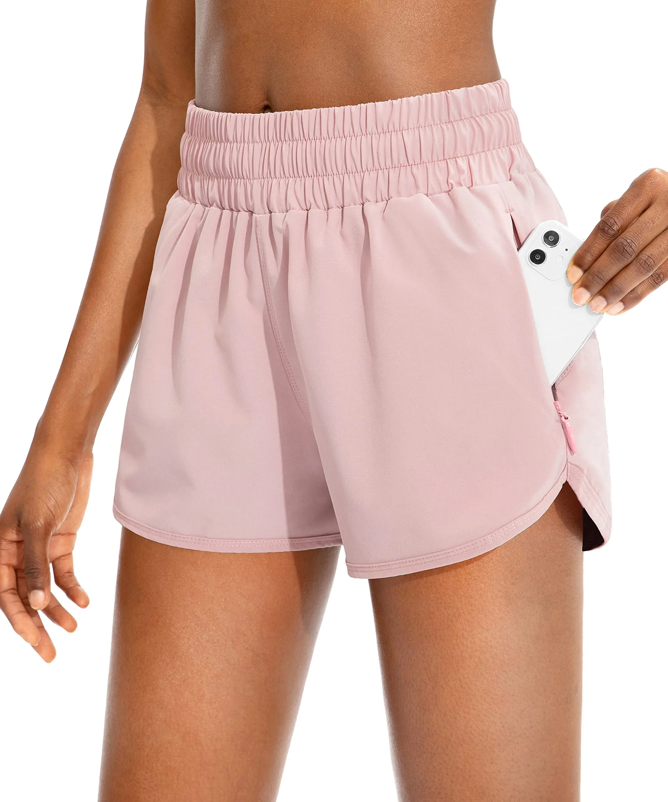 Women's Running High Waisted Athletic Pink Shorts Workout Gym Shorts ...